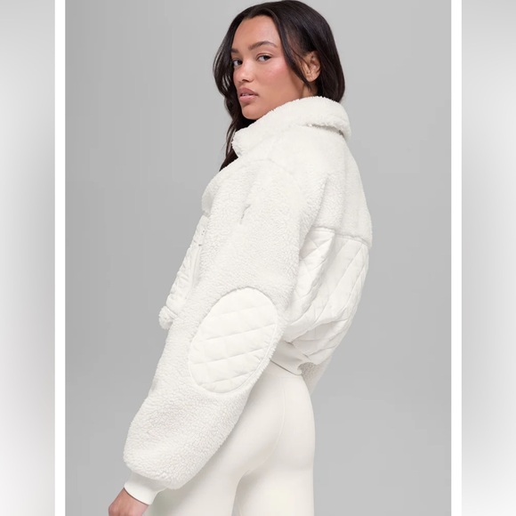 ALO Yoga | Jackets & Coats | Alo Sherpa Edge Bomber In Ivory | Poshmark